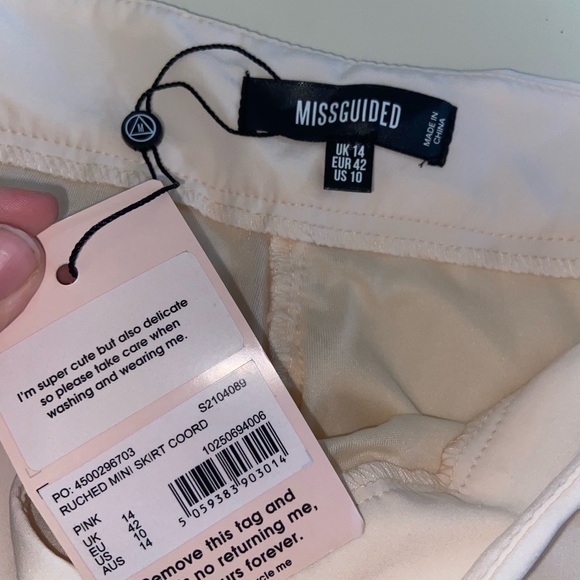 Missguided | Skirts | Missguided Ruched Co Ord Mini Skirt In Cream | Poshmark